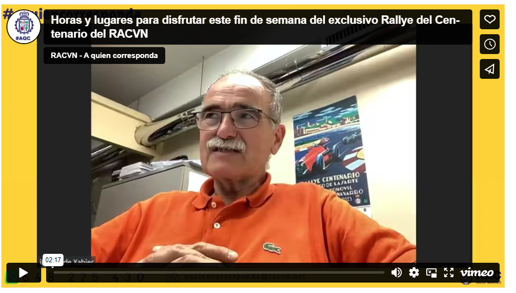 Horas y lugares para disfrutar este fin de semana de un Rallye de ...